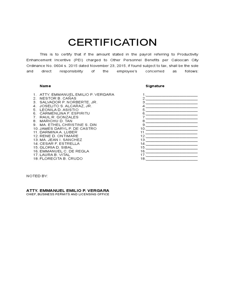 Certification - Tax Waiver For Pei - 2015 | PDF | Business