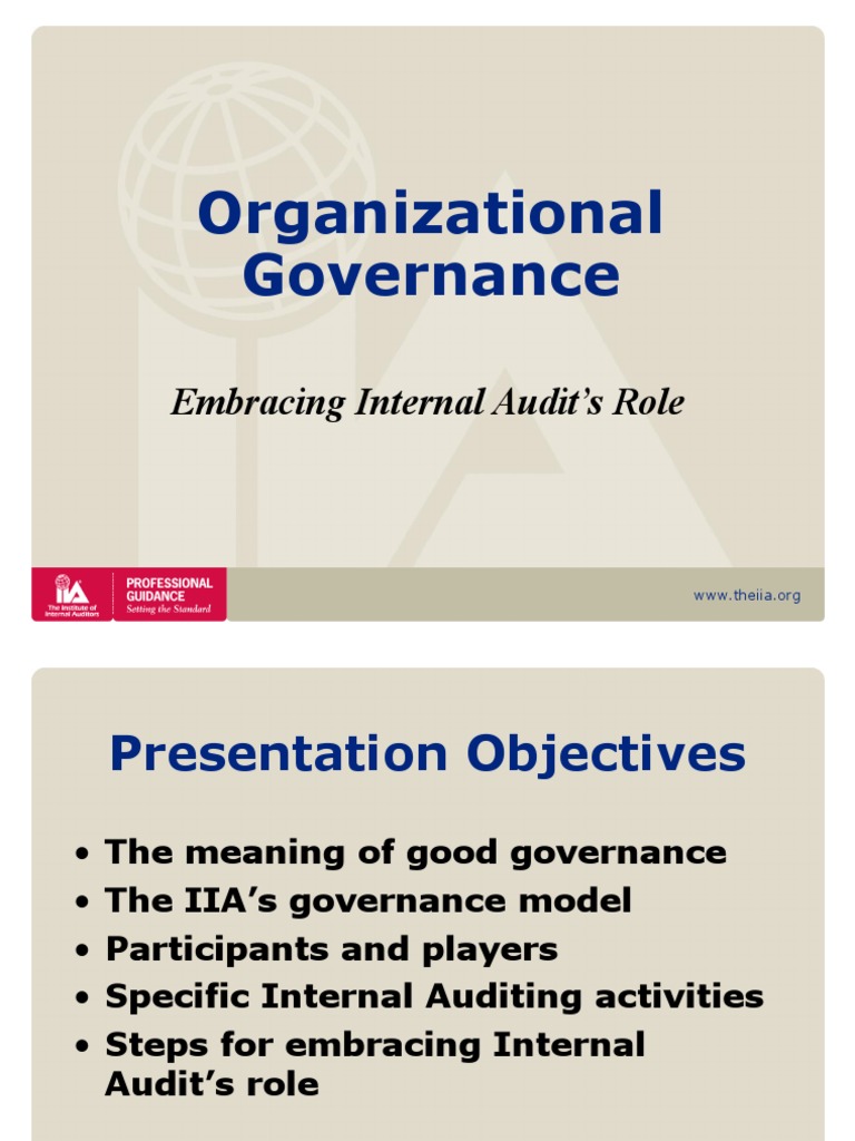Organizational Governance: Embracing Internal Audit's Role | PDF ...