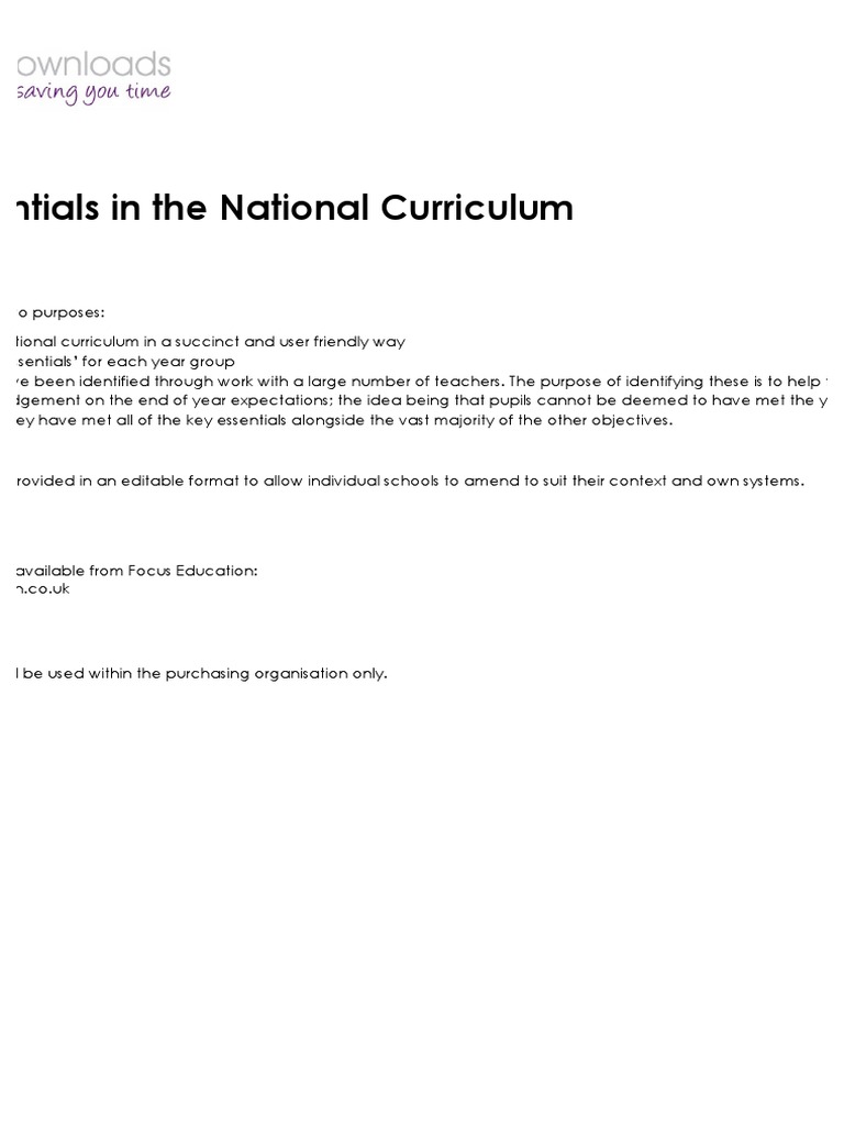 Y1-6 Curriculum Key Essentials | PDF | English Language | Reading ...