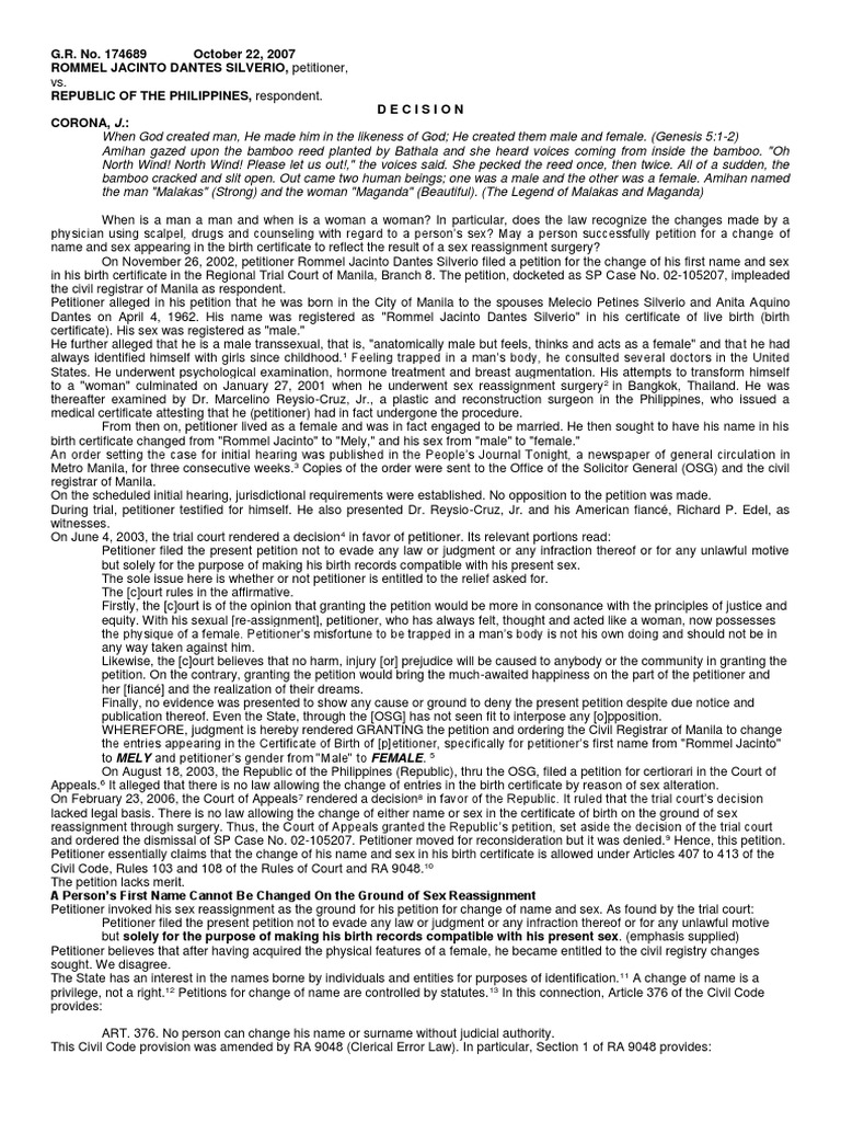 Cases in Stat Con | PDF | Intersex | Government Information