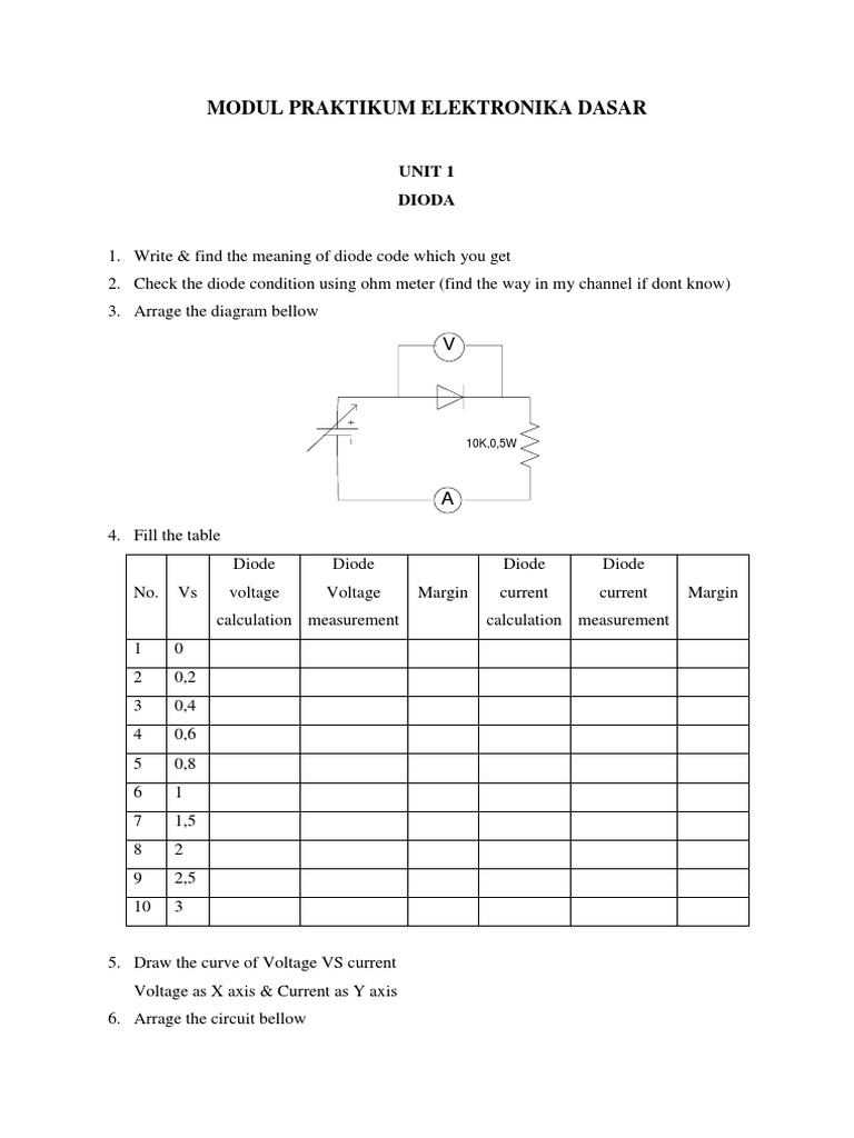 Basic Electronics Lab: Diode Module | PDF | Diode | Electrical Circuits
