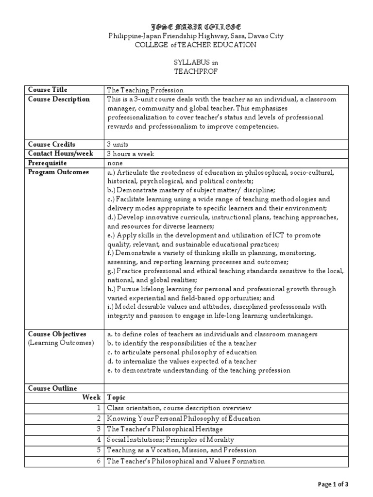 Course Title Course Description: Page 1 of 3 | PDF | Lifelong Learning ...