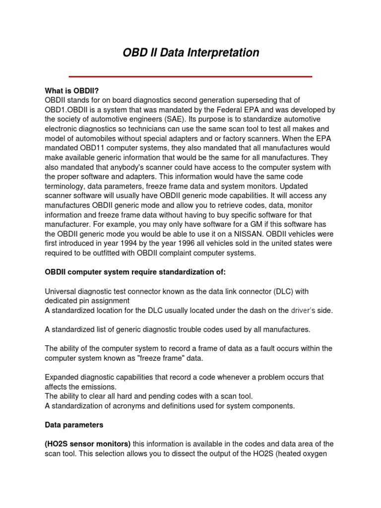 Interpret OBD II Data with this Guide | PDF | Engines | Vehicle Parts