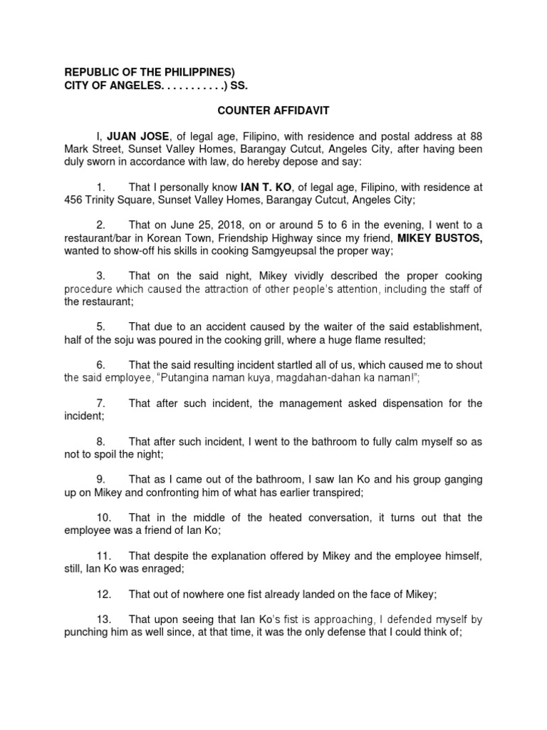 Sample Counter Affidavit | Download Free PDF | Public Law | Criminal Law