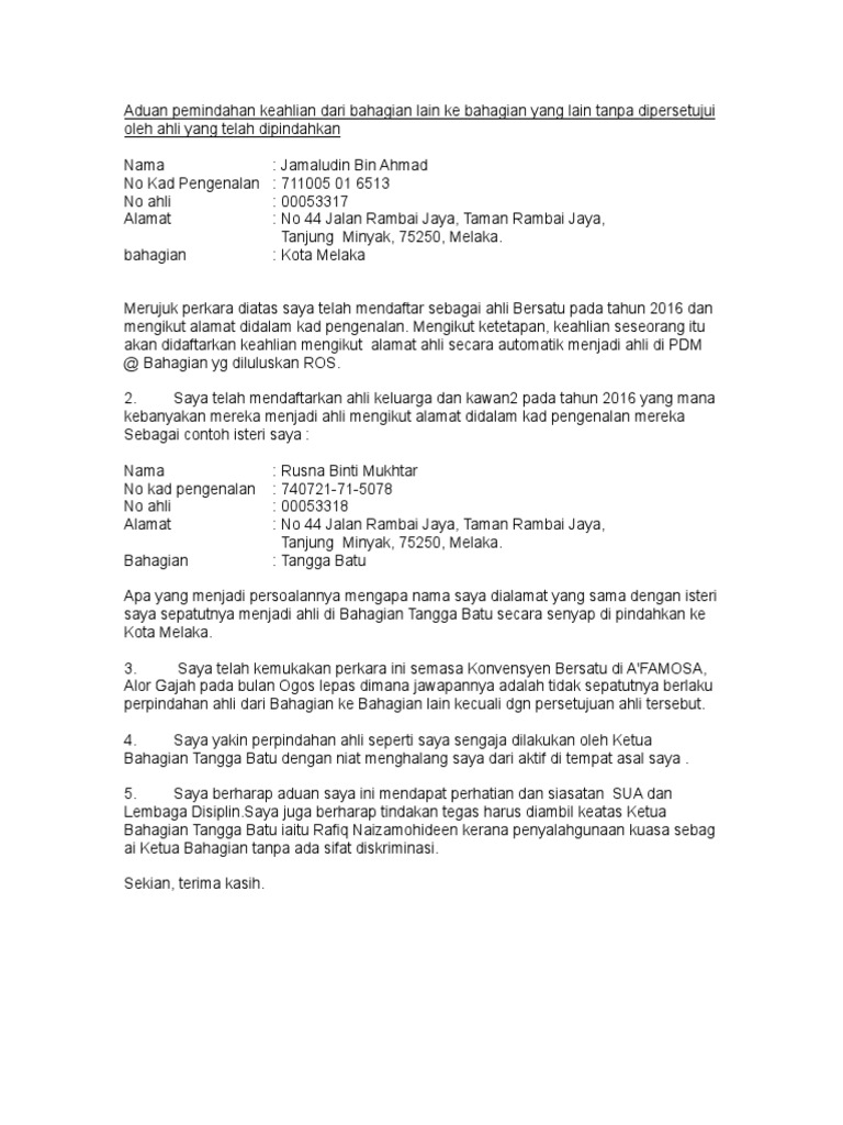 Contoh Surat Rasmi | PDF