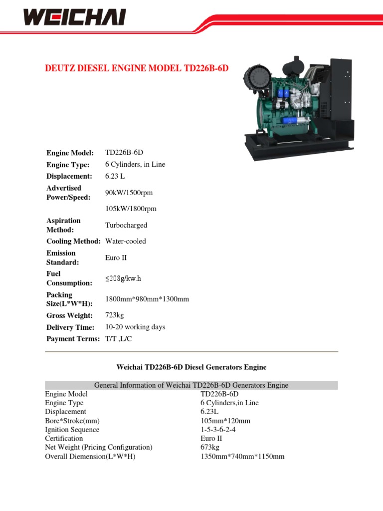 Deutz Diesel Engine Model Td226B-6D | PDF
