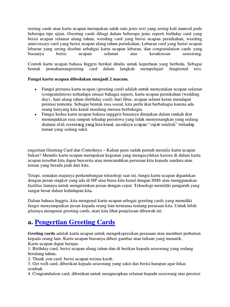 Materi Greeting Card | PDF