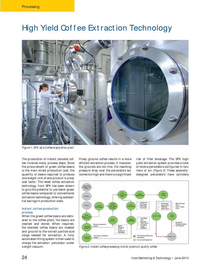 High Yield Coffee Extraction Technology: Figure 1: SPX E&e Coffee ...