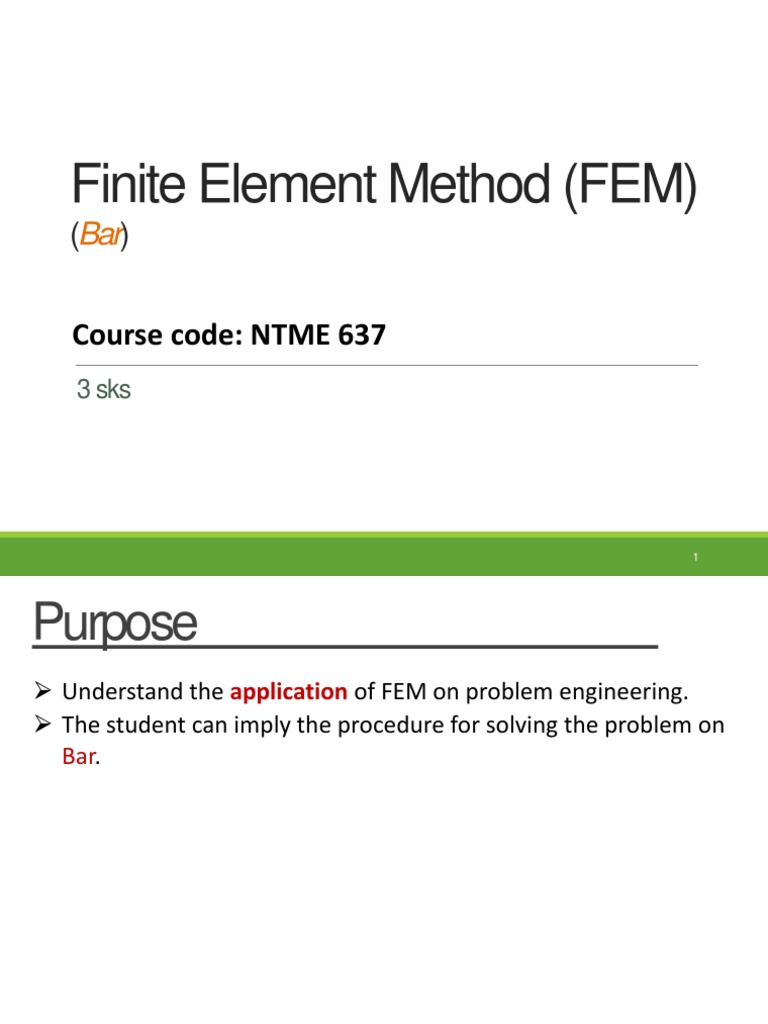 Finite Element Method (FEM) : Course Code: NTME 637 | PDF | Deformation (Mechanics) | Finite ...