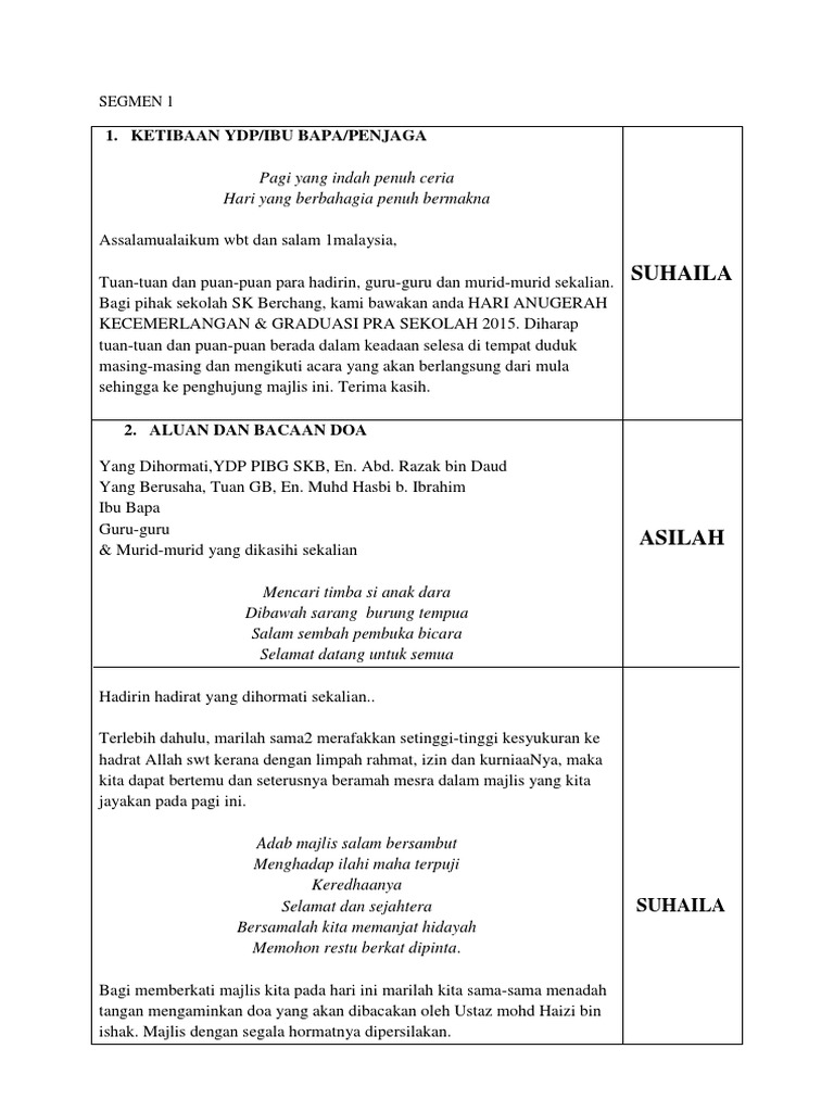 Teks Ucapan Pengerusi Majlis | PDF