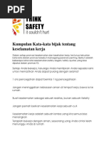 Kumpulan Kata-Kata Bijak Tentang Keselamatan Kerja | PDF