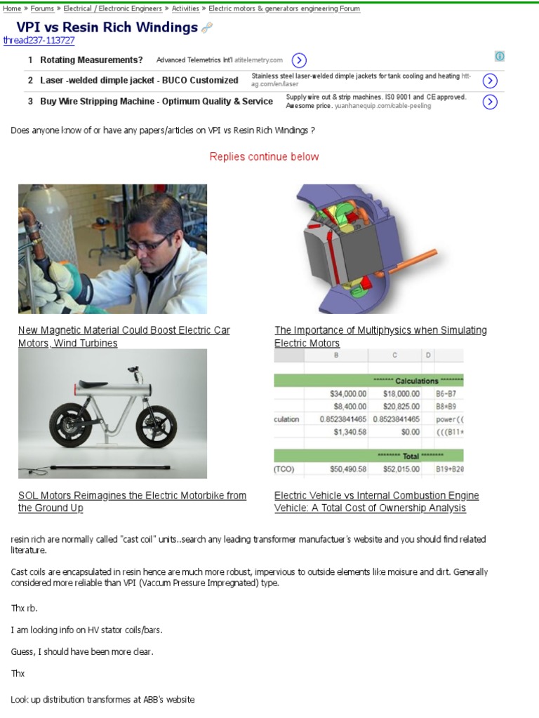 VPI Vs Resin Rich Windings - Electric Motors & Generators Engineering ...