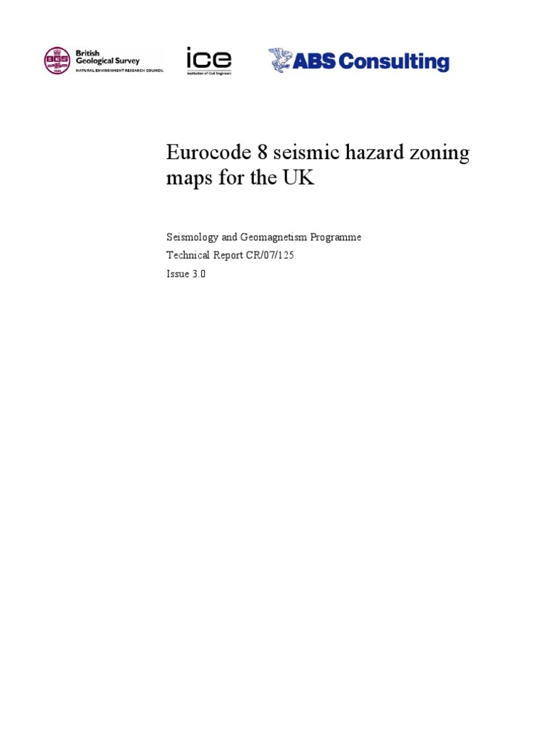 EC8 Seismic Hazard Zoning Maps For The UK | PDF | Earthquakes | Seismology