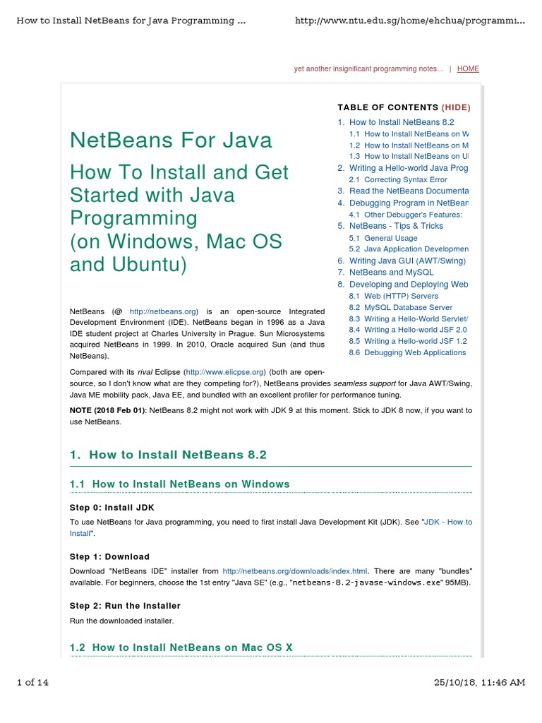 Netbeans For Java: How To Install and Get Started With Java Programming (On Windows, Mac Os and ...