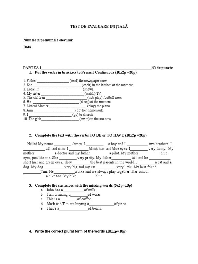Test Initial Engleza A Va Cu Matrice Si Barem | PDF | Language Families ... Test Initial Engleza A Va Cu Matrice Si Barem | PDF | Language Families ...
