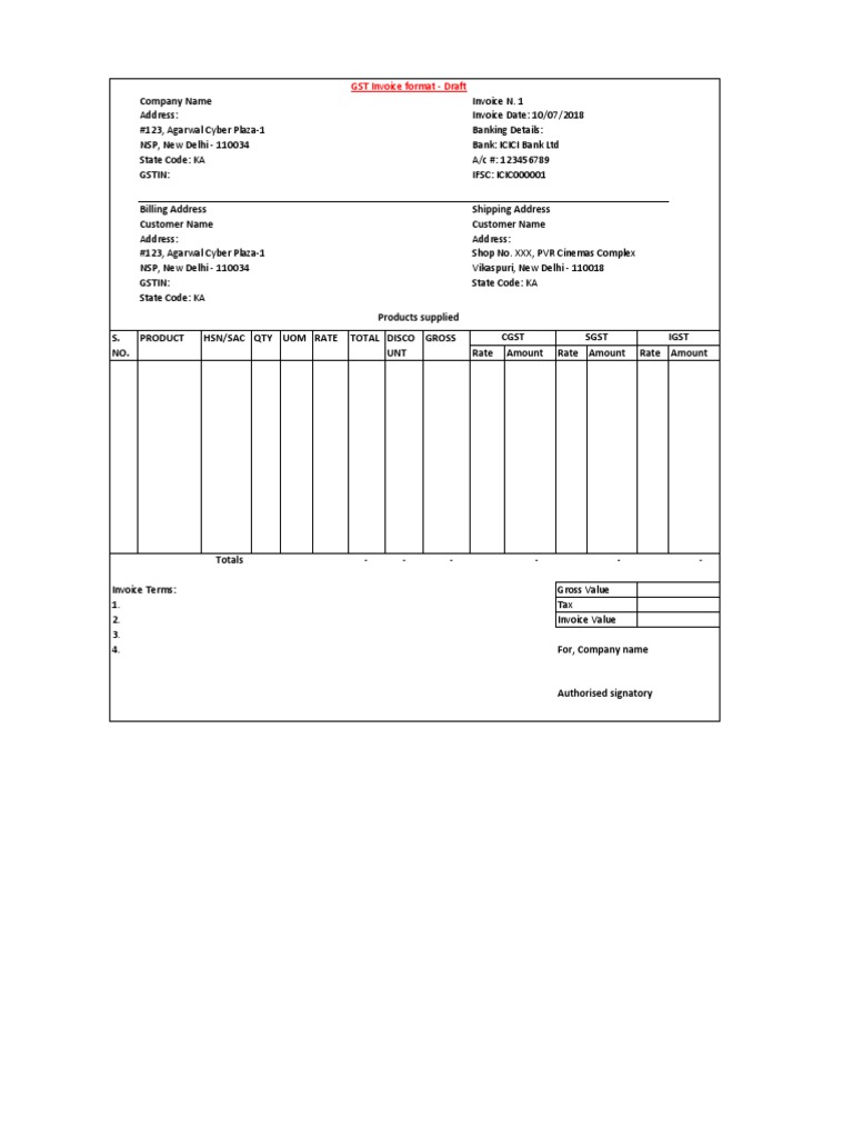 GST Invoice Format PDF | PDF | Government Finances | Public Finance