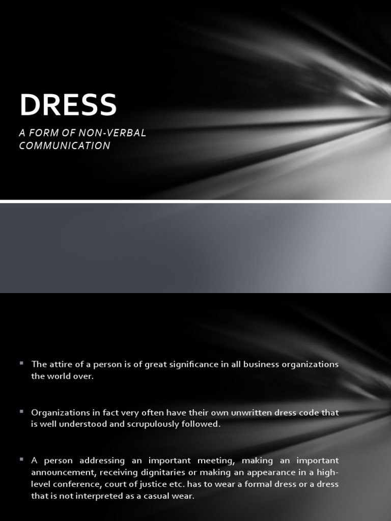 The Impact of Dress on Non-Verbal Communication | PDF