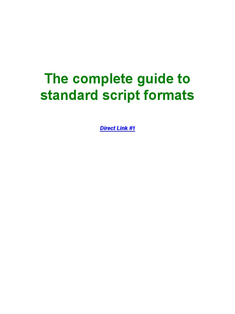 The Complete Guide To Standard Script Formats | PDF | Device Driver ...