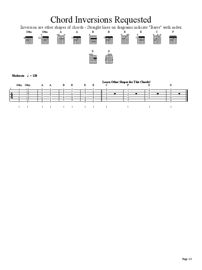 Chord Inversions Requested | PDF