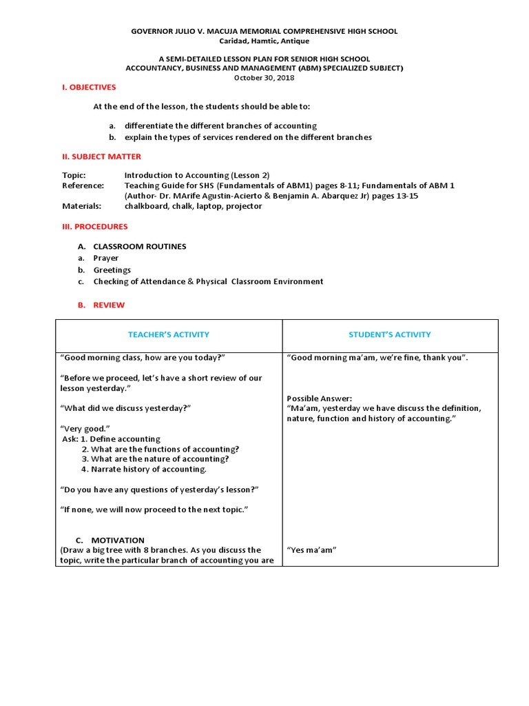Lesson 2 - Branches of Accounting | PDF | Management Accounting ...