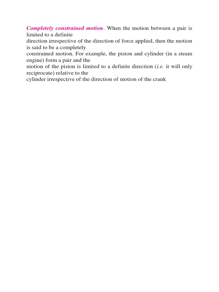 Understanding Completely Constrained Motion | PDF