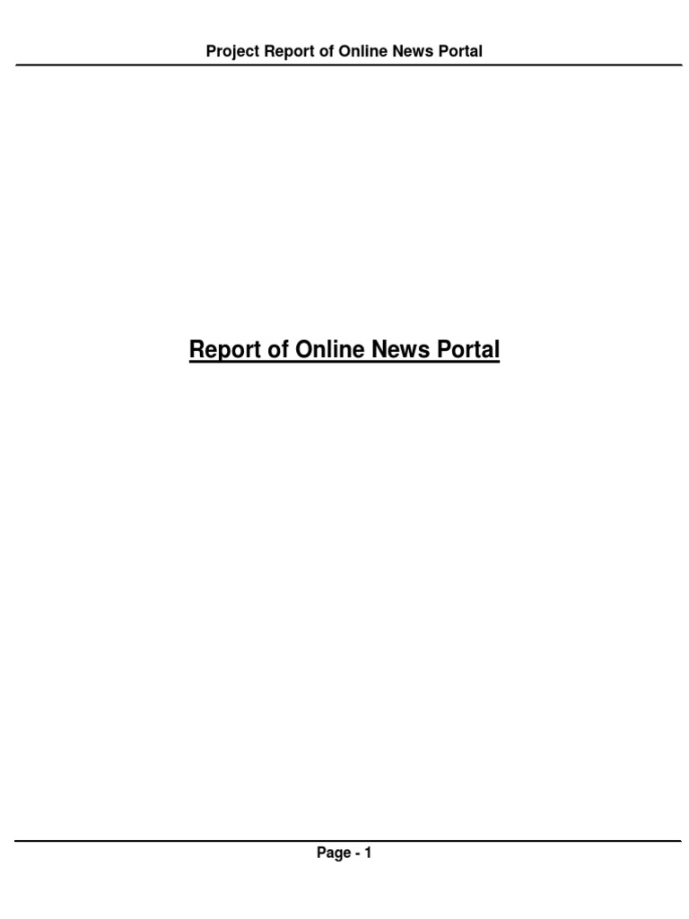 PHP and MySQL Project Report On Online News Portal | PDF | Software ...