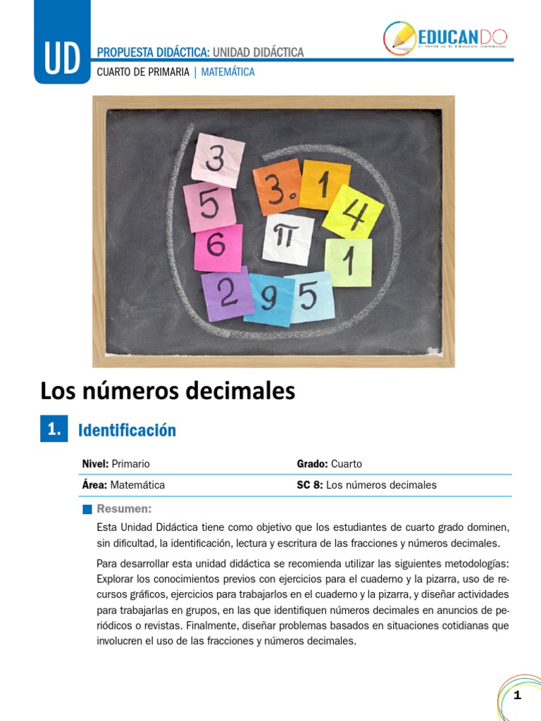 Los Números Decimales | PDF | Decimal | Maestros