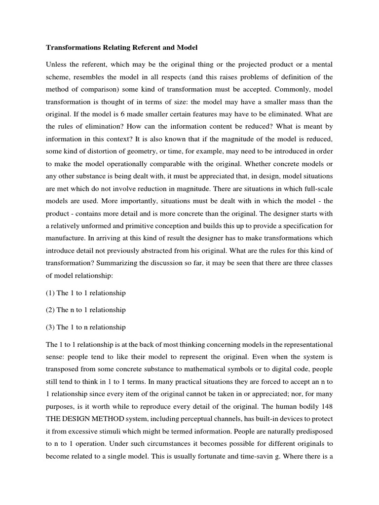 Transformations Relating Referent and Model | PDF | Information ...