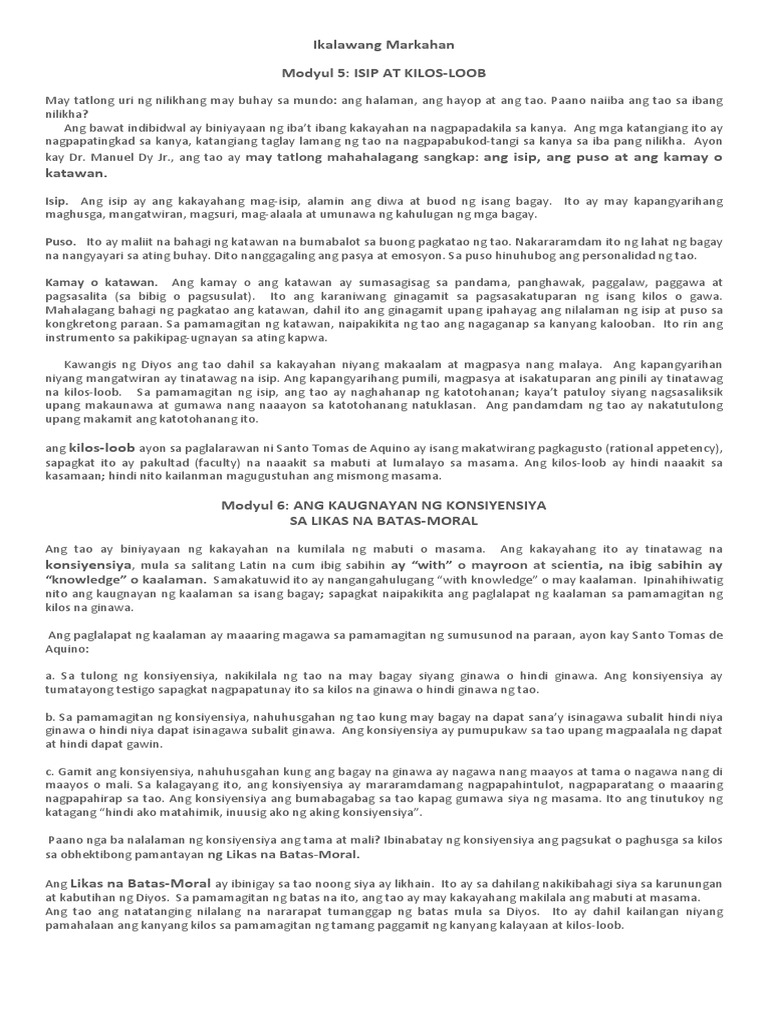 Handouts Esp7 q2 | PDF