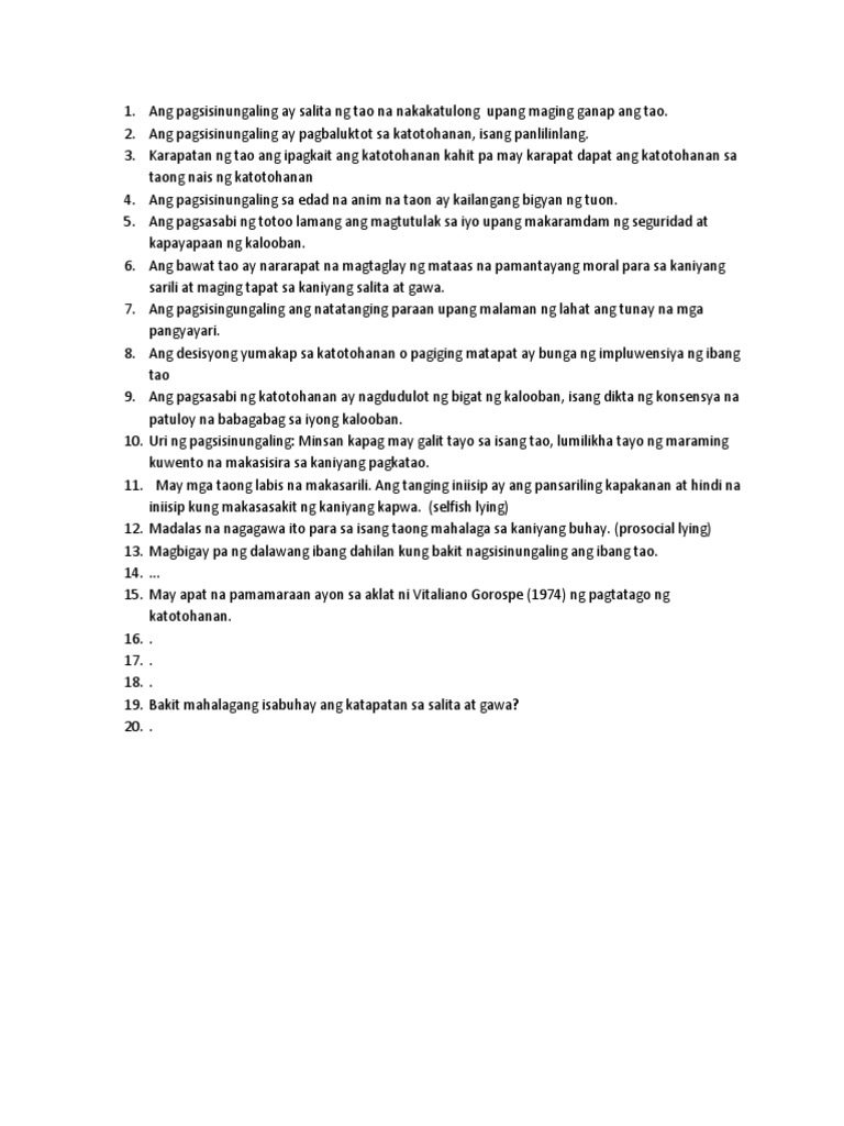 Quiz Katapatan | PDF