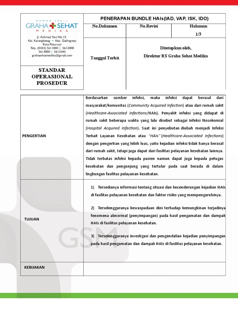 Spo Penerapan Bundle Hais (Iad, Vap, Isk, Ido) | PDF