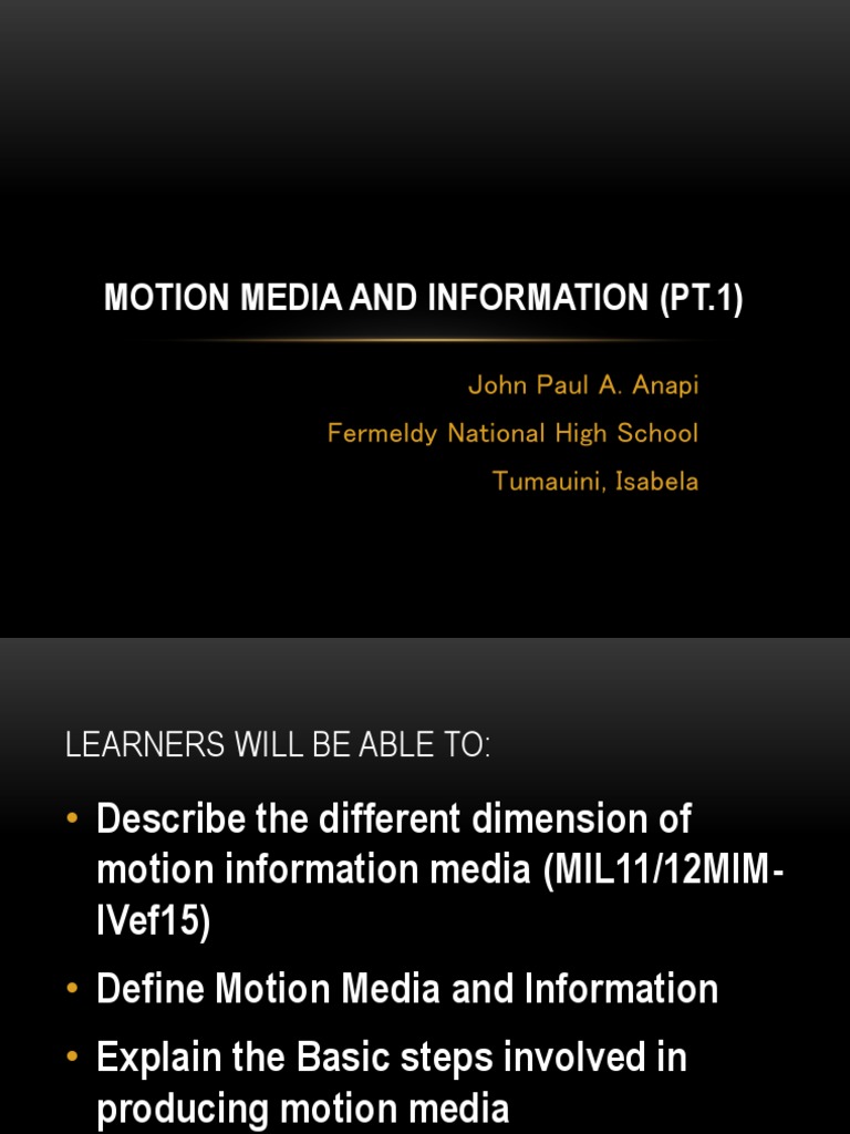 Understanding Motion Media Basics | PDF | Animation | Mass Media