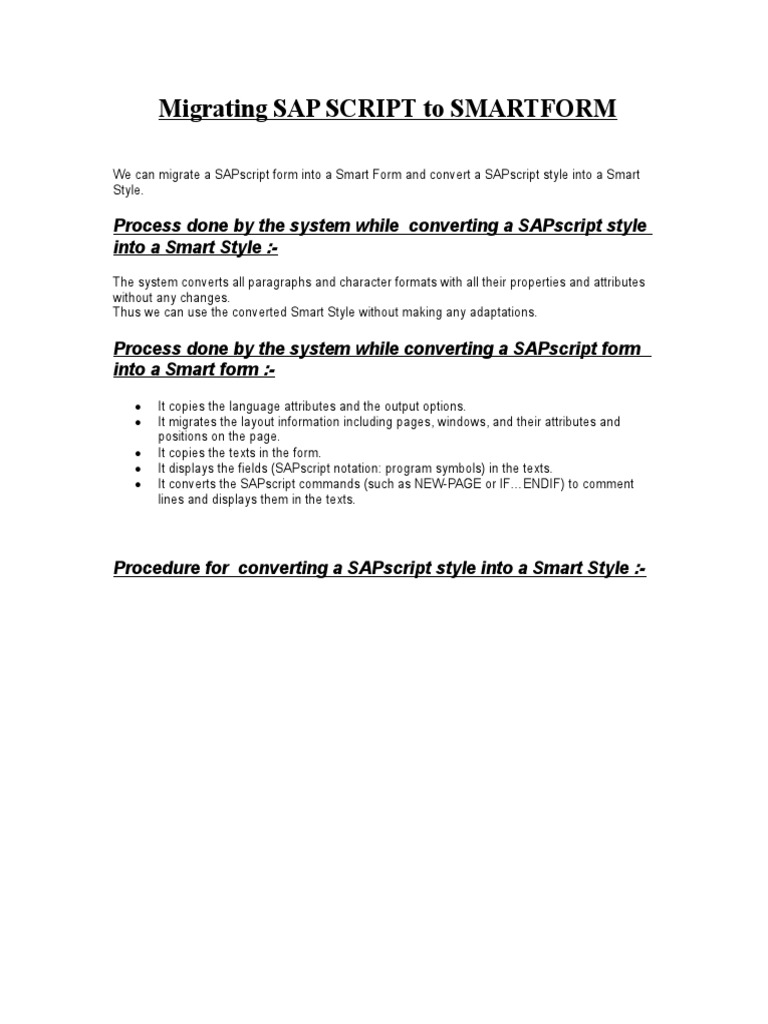 Migration Of Scripts To Smartforms Pdf Computer Engineering Areas Of Computer Science