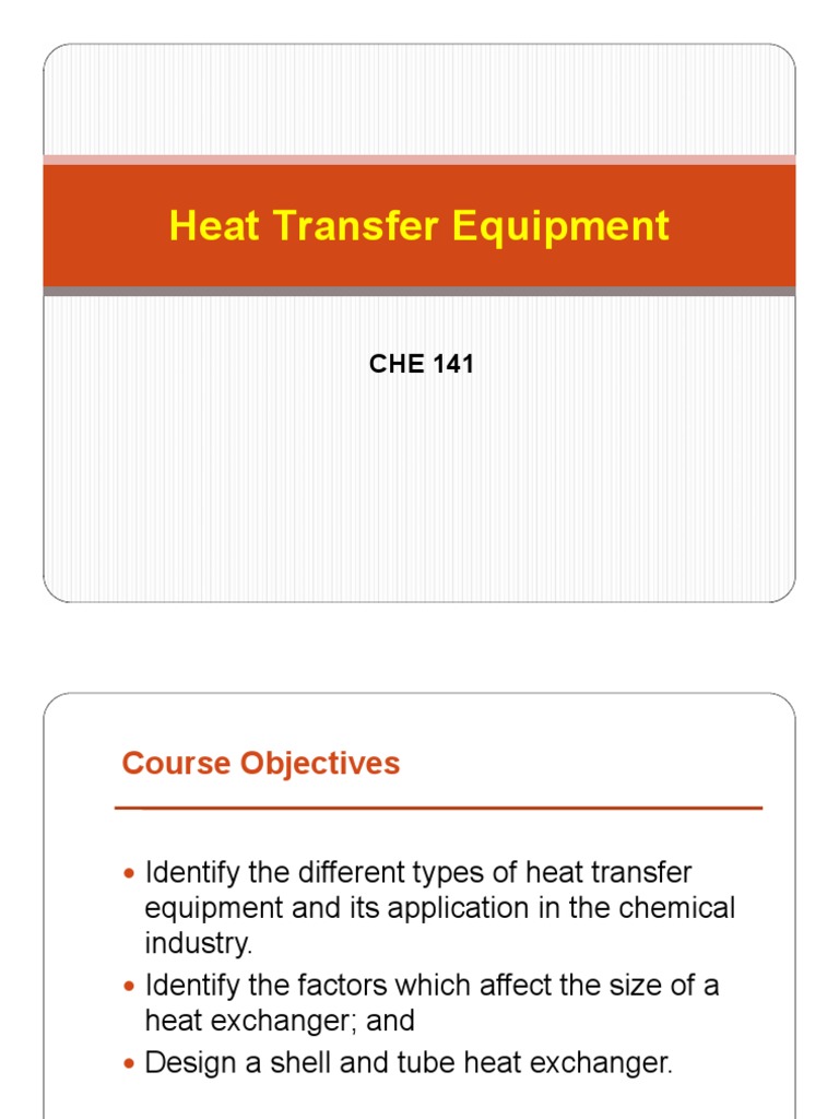 Lecture 6 - Heat Transfer Equipment | PDF | Heat Exchanger | Heat Transfer