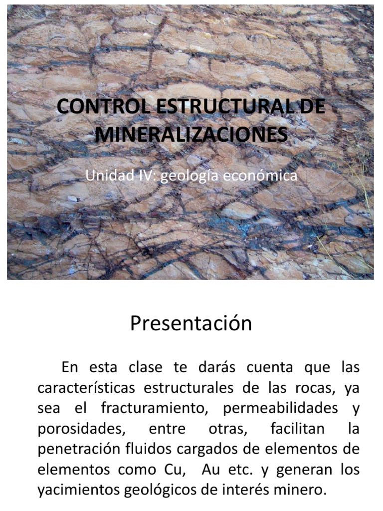 Estructuras Geológicas y Mineralización | PDF | Estrato | Roca (geología)