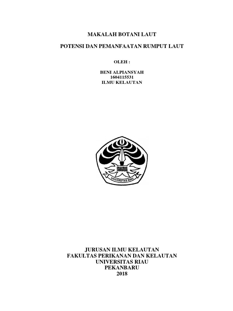 Makalah Potensi Dan Pemanfaatan Rumput Laut | PDF Makalah Potensi Dan Pemanfaatan Rumput Laut | PDF
