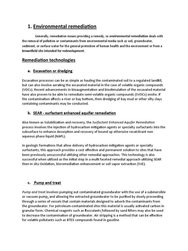 Environmental Remediation | PDF | Environmental Remediation | Waste ...