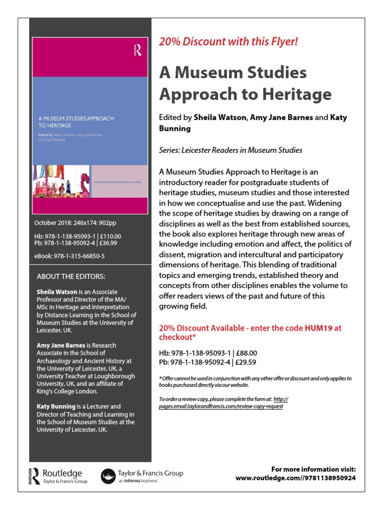 A Museum Studies Approach To Heritage Pdf Museum Cultural Heritage