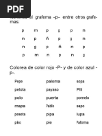 Cuadernito Lectoescritura Conozco La Letra P | PDF