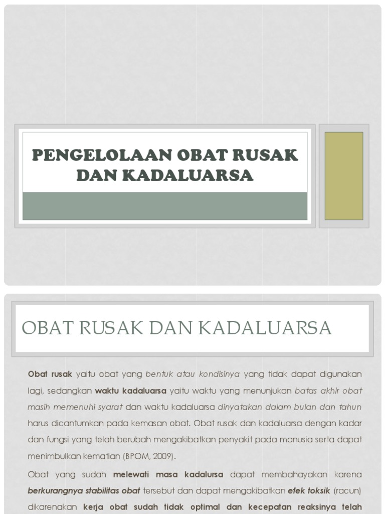 Penanganan Obat Kadaluarsa dan Rusak | PDF | Pengembangan Diri ...