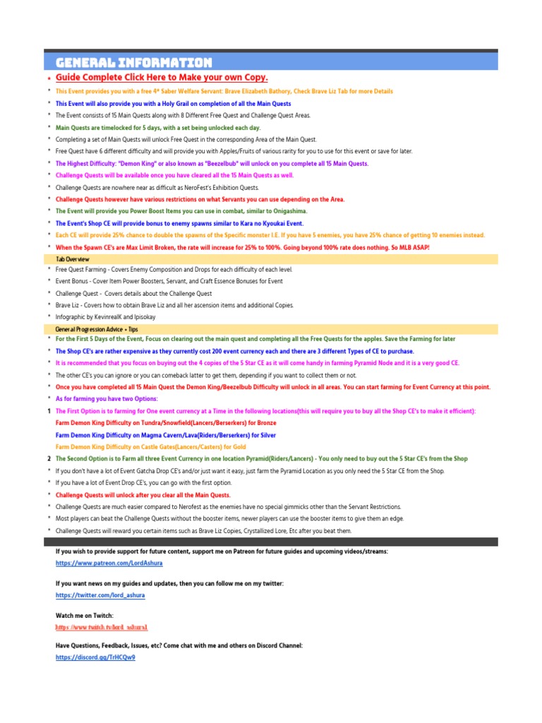 General Information: Guide Complete Click Here To Make Your Own | PDF