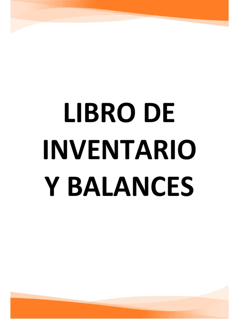 Libro de Inventario y Balances | PDF | Hoja de balance | Contabilidad