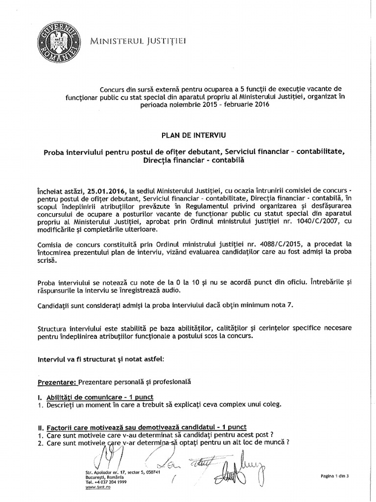 Plan Interviu SFC | PDF