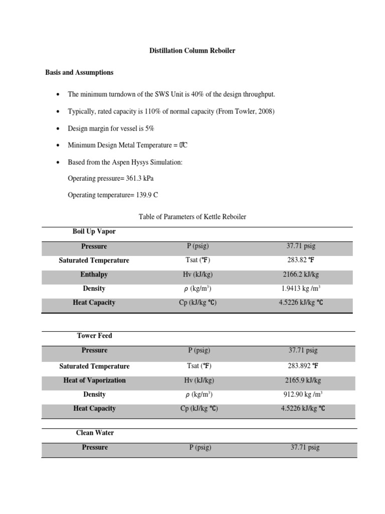 Distillation Column Reboiler | PDF | Heat Exchanger | Pressure