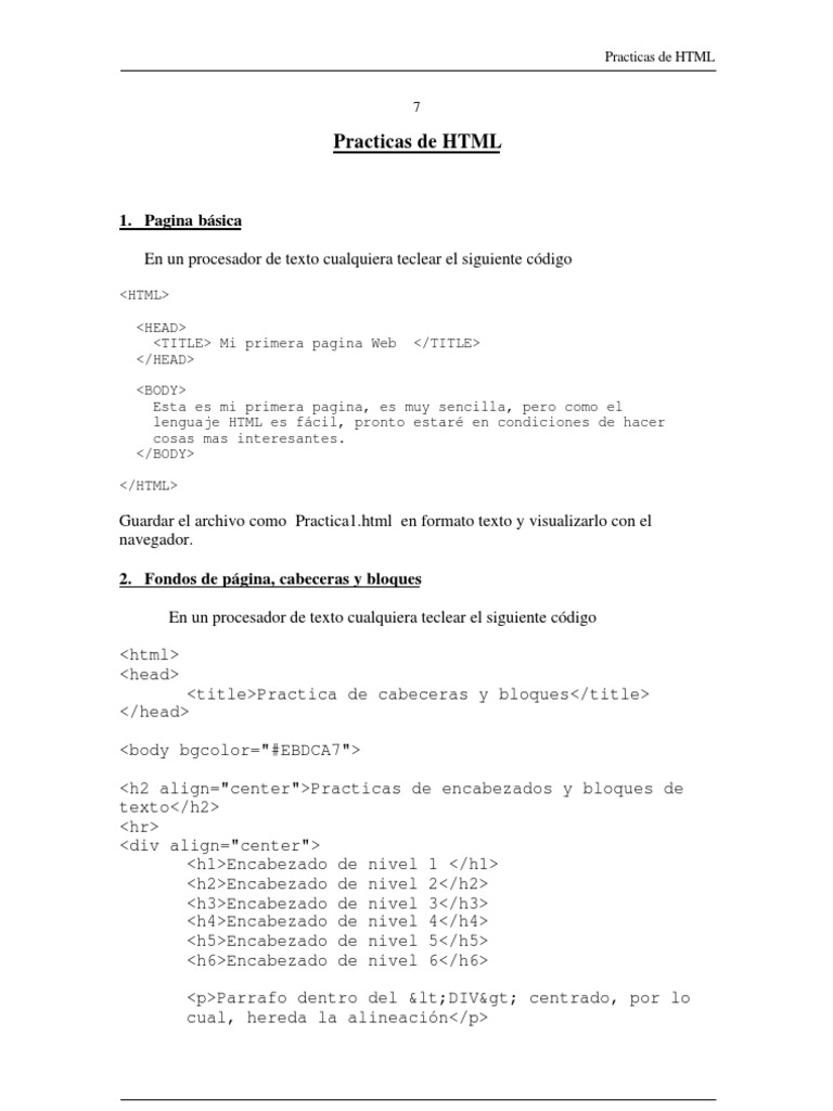Practicas HTML | PDF