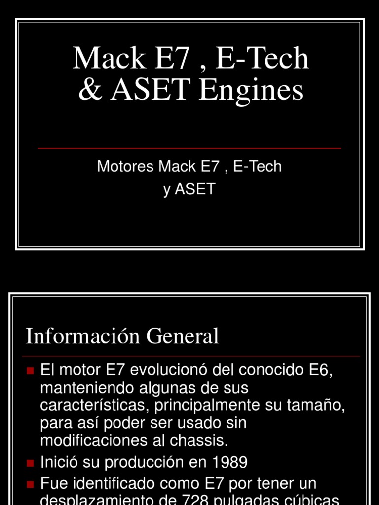 Mack E7 E-Tech Engines | PDF | Engranaje | Pistón