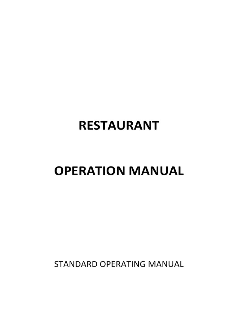 Restaurant Operation Manual | PDF | Competence (Human Resources) | Business