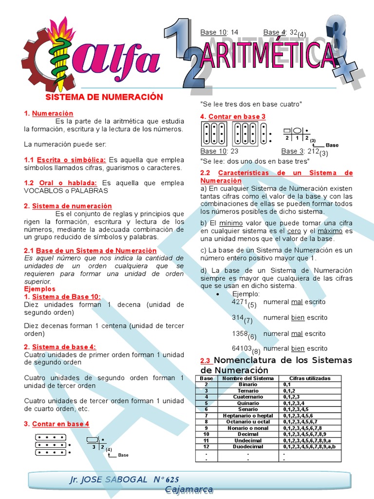Separata Sist. Numeracion | PDF | Decimal | Proporción