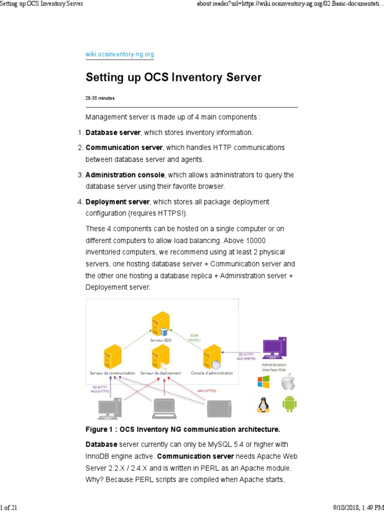 OCS Inventory Server Setup Guide | PDF | Web Server | Internet & Web