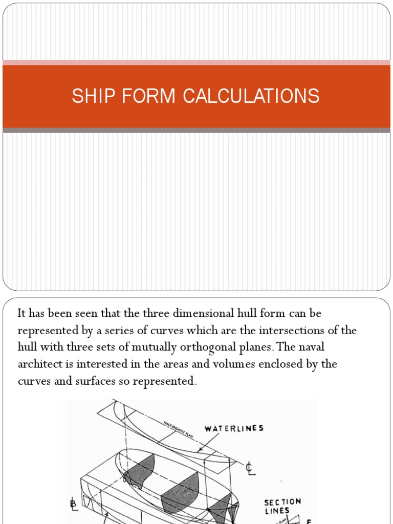 Ship Form Calculations | Download Free PDF | Naval Architecture | Area
